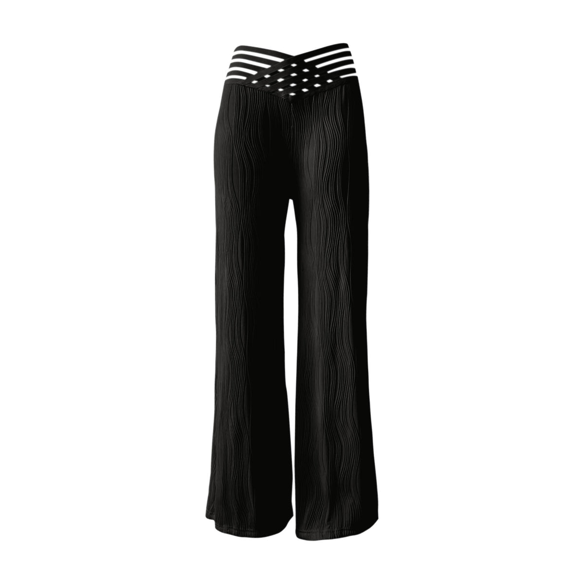 Women's Draping Pleated Hollow Water Ripple Wide Pants – fitspromag