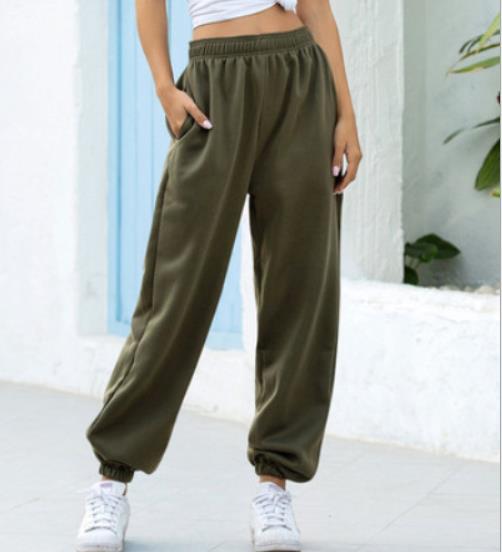 Women's Elastic-waist High Wide-leg Cropped Loose Large Pants – fitspromag
