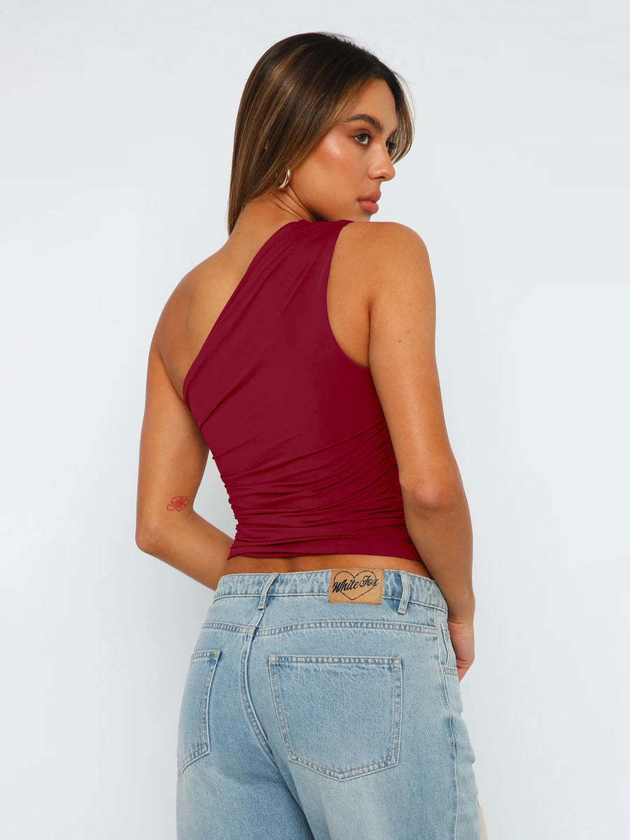 Women's Hot Shoulder Sleeveless Sexy T-shirt Design Blouses – fitspromag