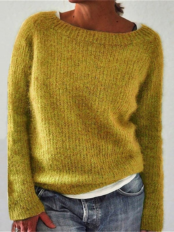 Women's Solid Color Static Version Basic Style Sweaters – fitspromag