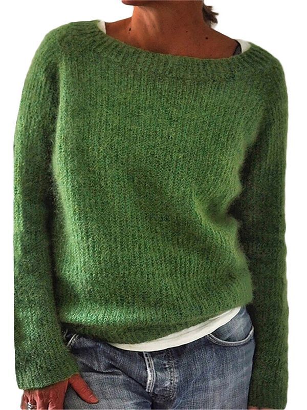 Women's Solid Color Static Version Basic Style Sweaters – fitspromag