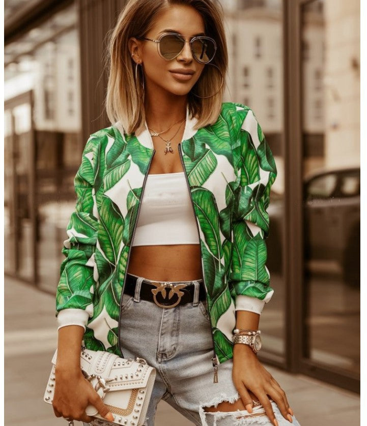 Women's Attractive Creative Slim-fit Long-sleeved Printed Coats ...