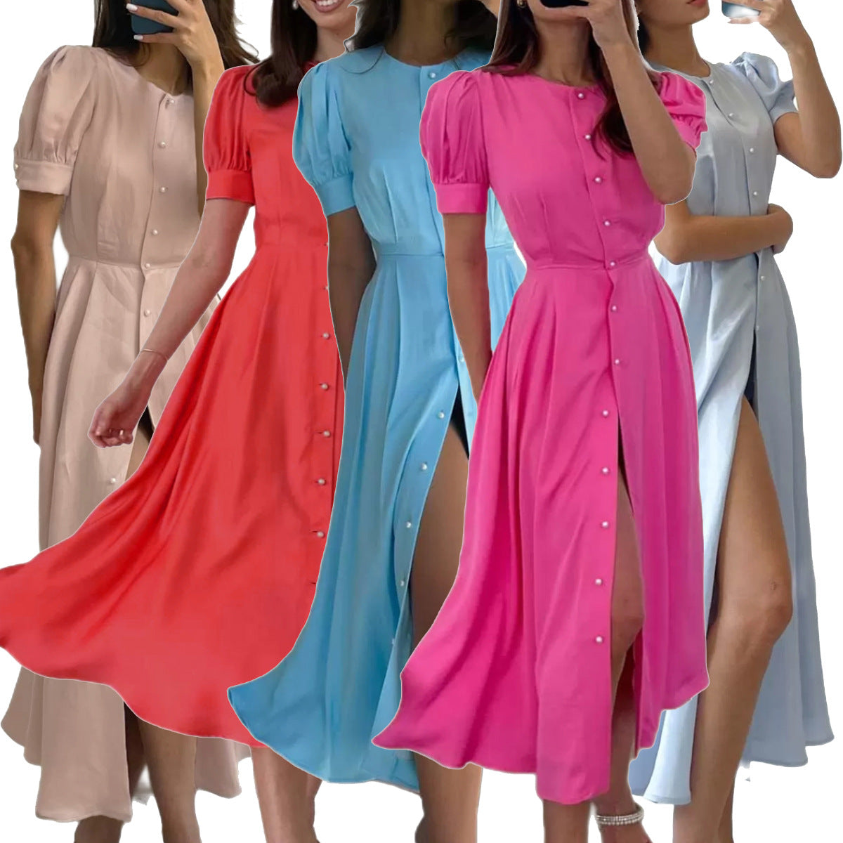 Intellectual Style Summer Fashion Waist-controlled Single-breasted Co ...